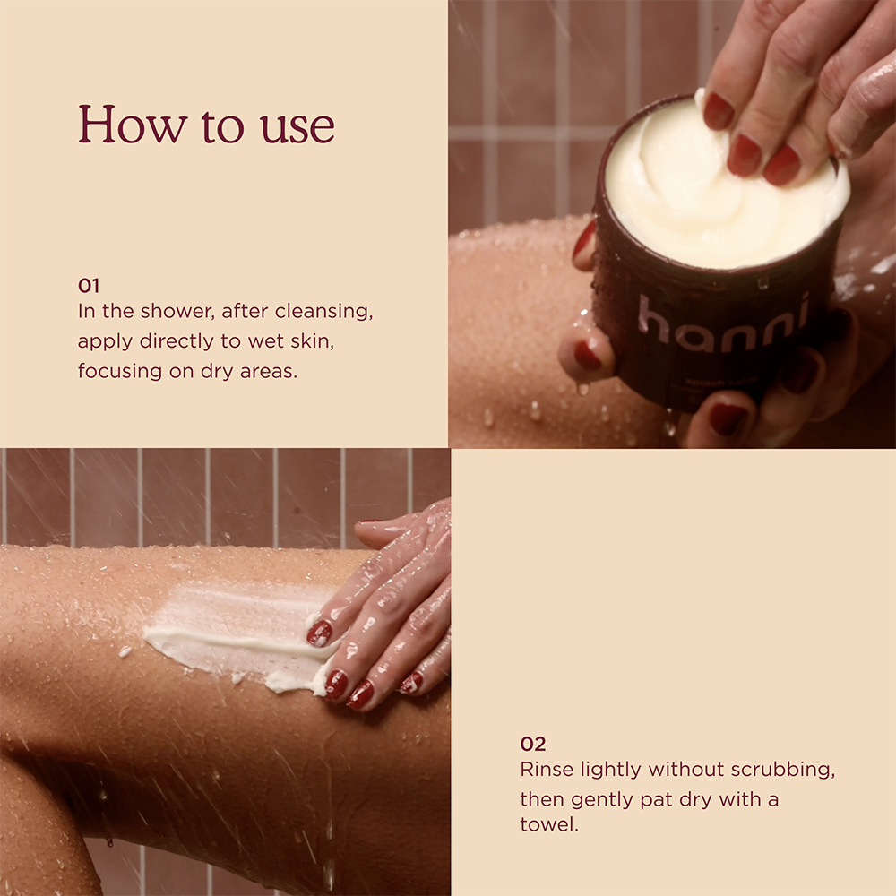 In-Shower Body Moisture Treatment - Splash Salve | hanni