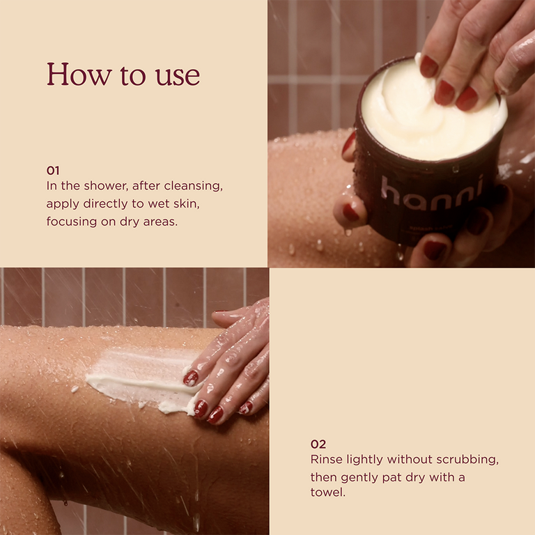 In-Shower Body Moisture Treatment - Splash Salve | hanni